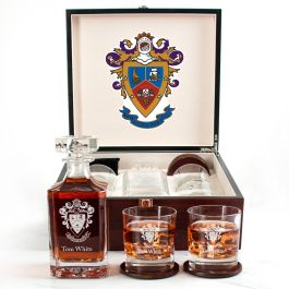 Custom Engraved Delta Sigma Pi - Personalized Whiskey Decanter Set In ...